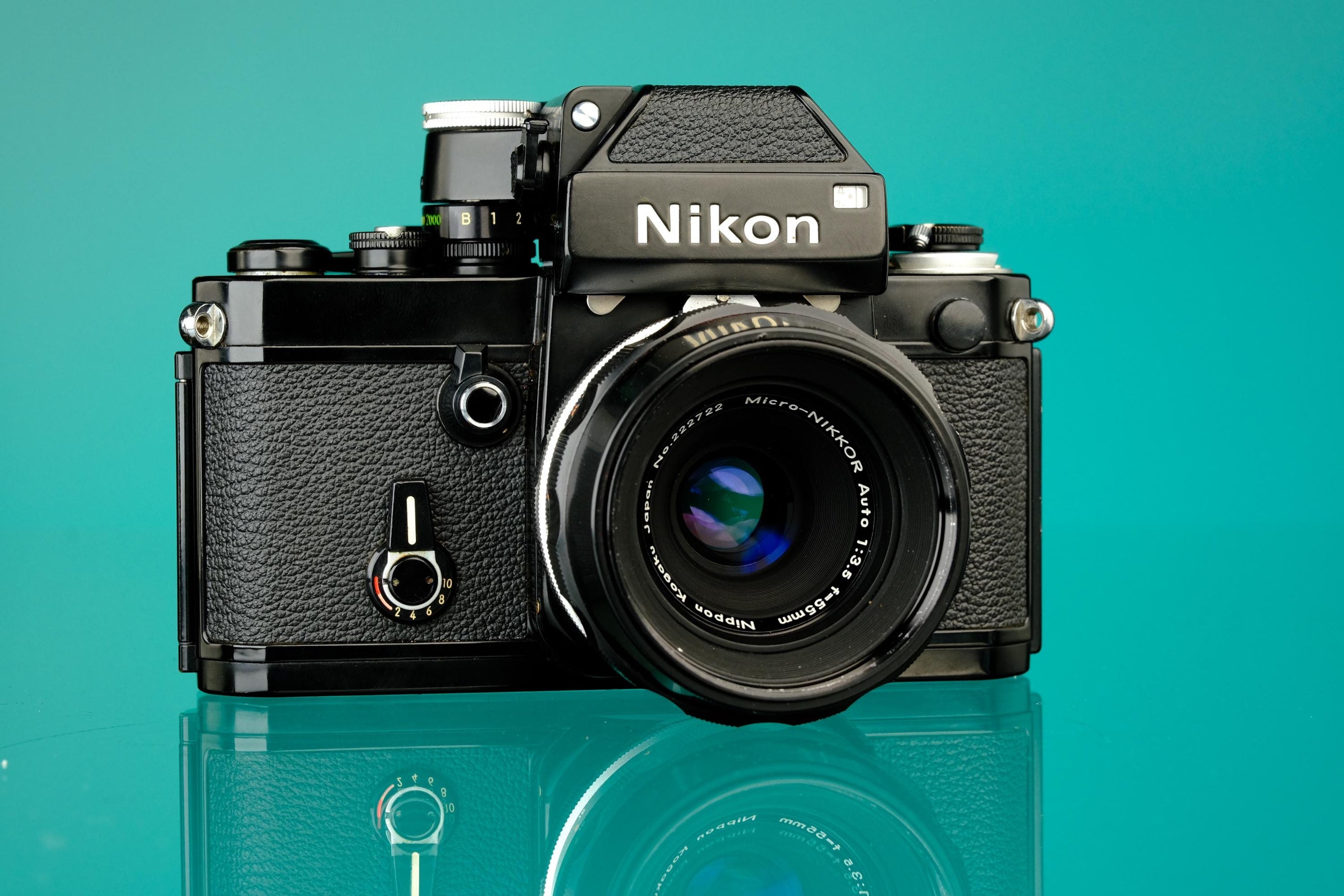 Nikon F2 35mm SLR w/ DP-1 Viewfinder + Micro Nikkor 55mm f/3.5 Lens ...